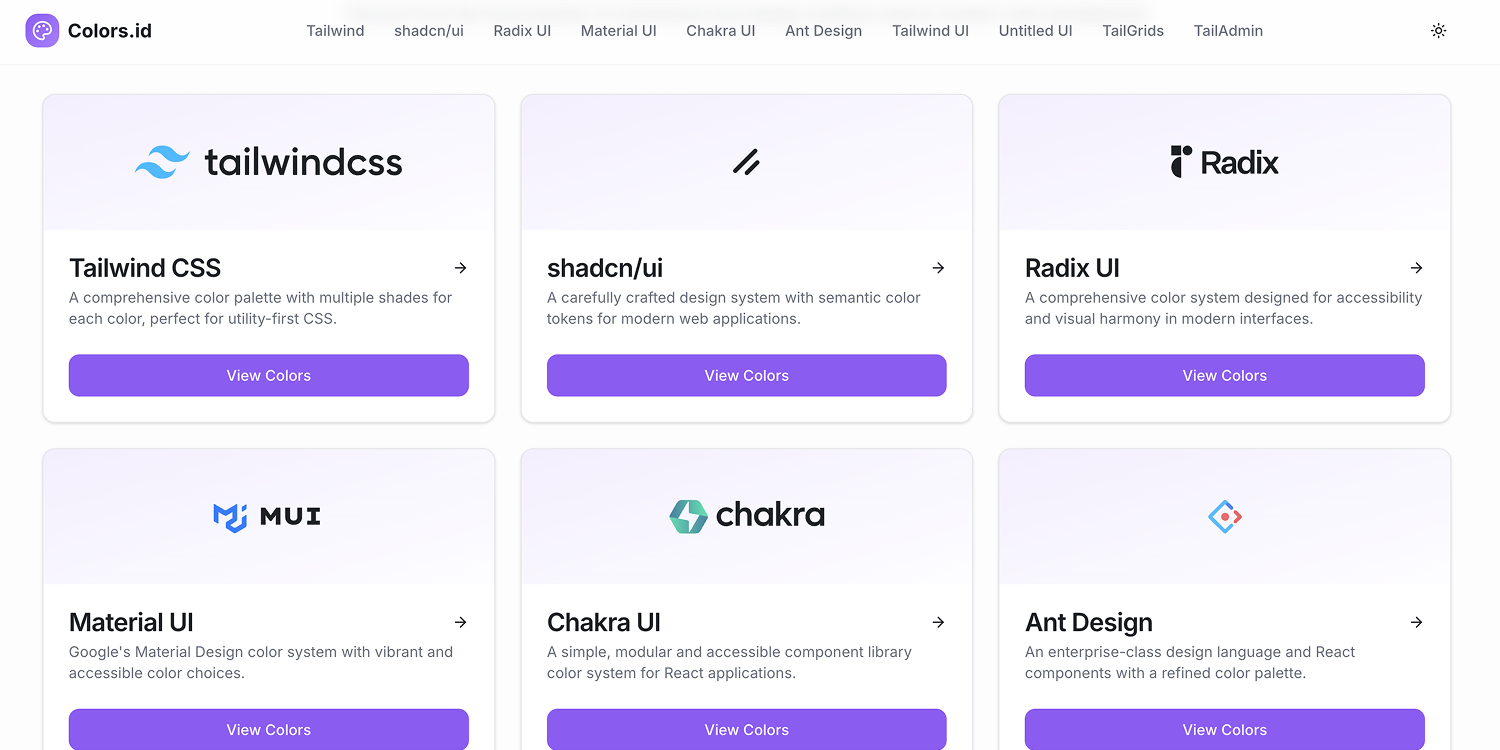 Colors.id: UI Color Palette Inspirations, References and Examples